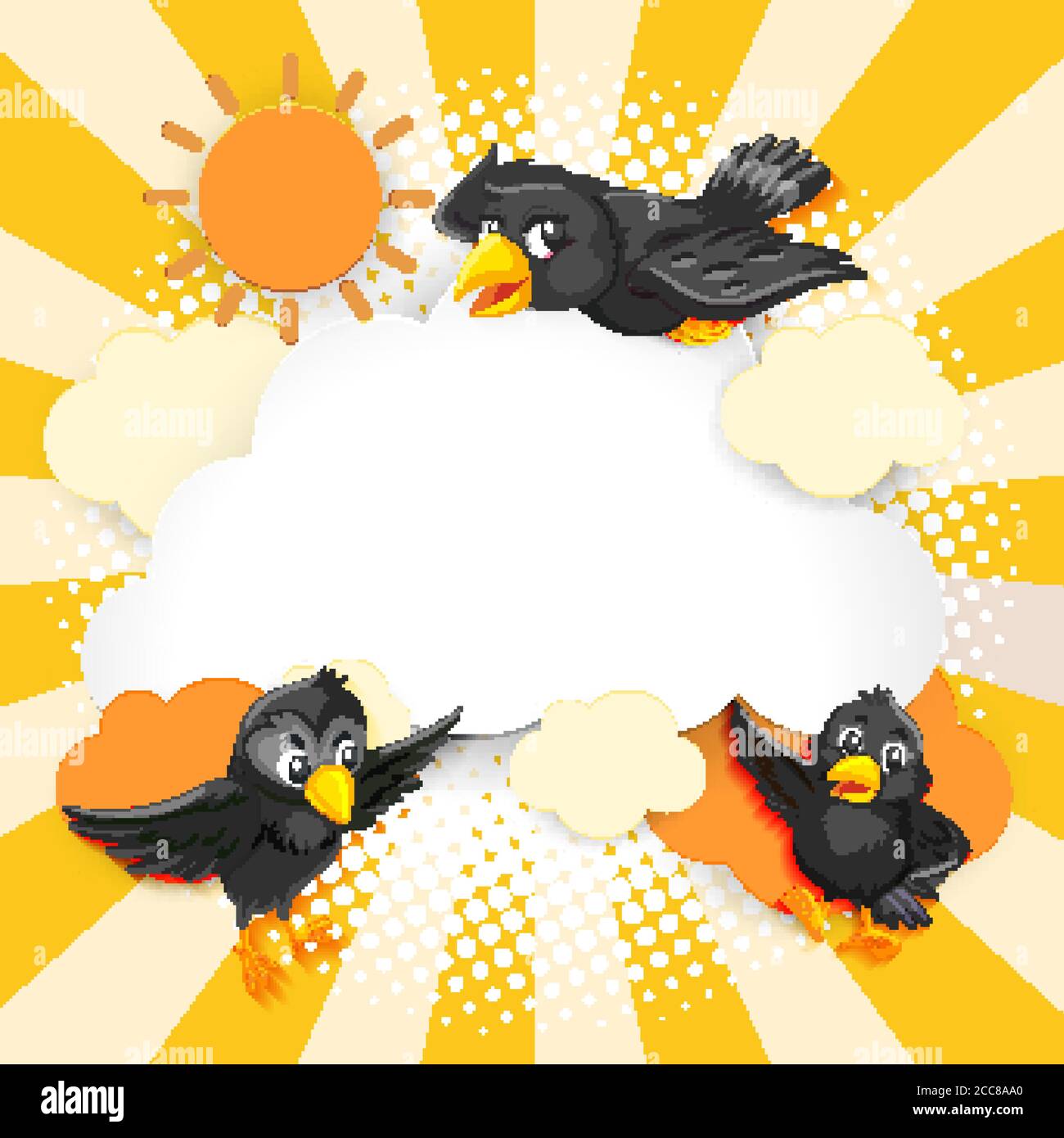 Bird fancy banner comic cartoon style illustration Stock Vector Image ...