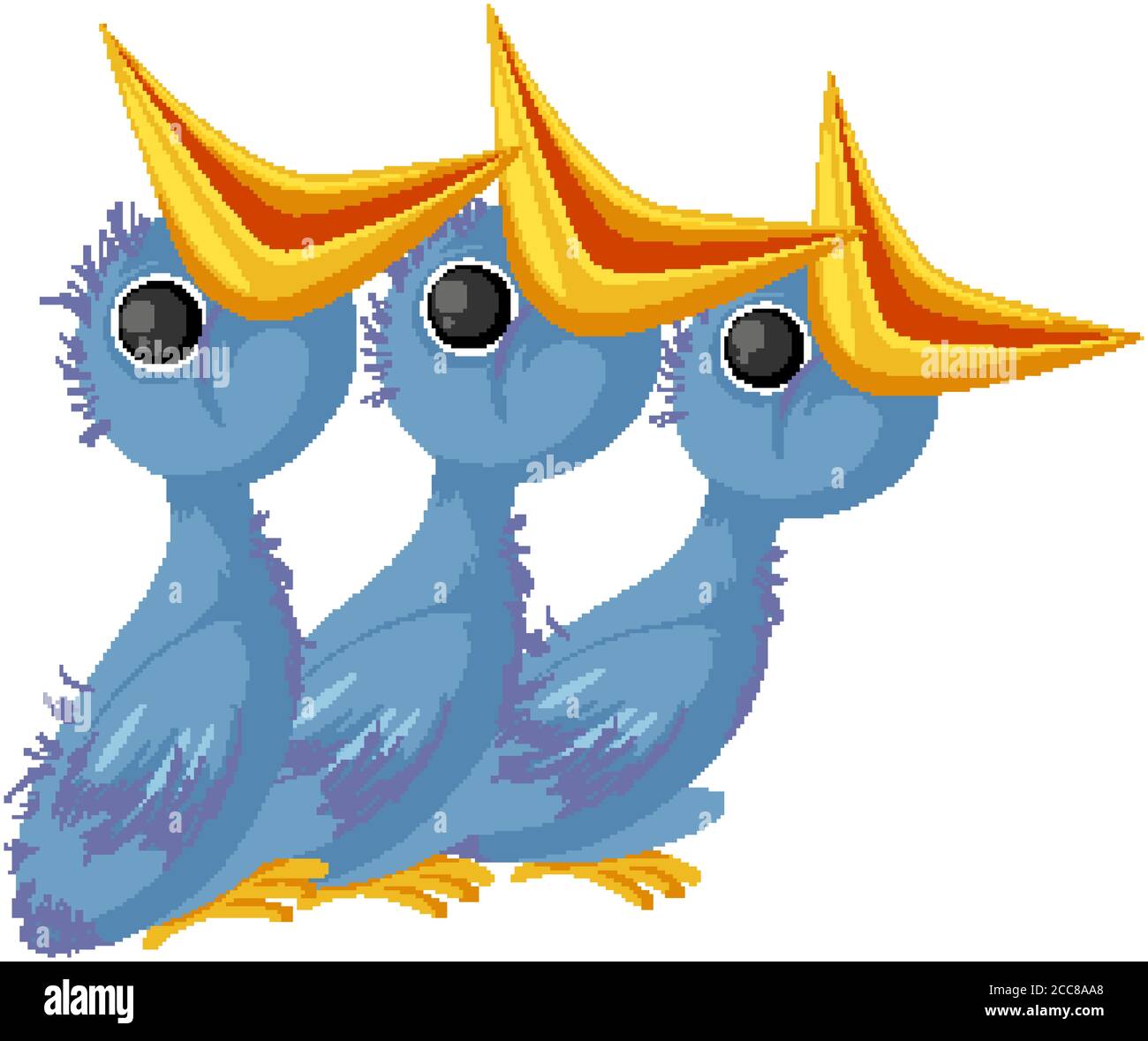 Hungry chicks cartoon character illustration Stock Vector Image & Art ...