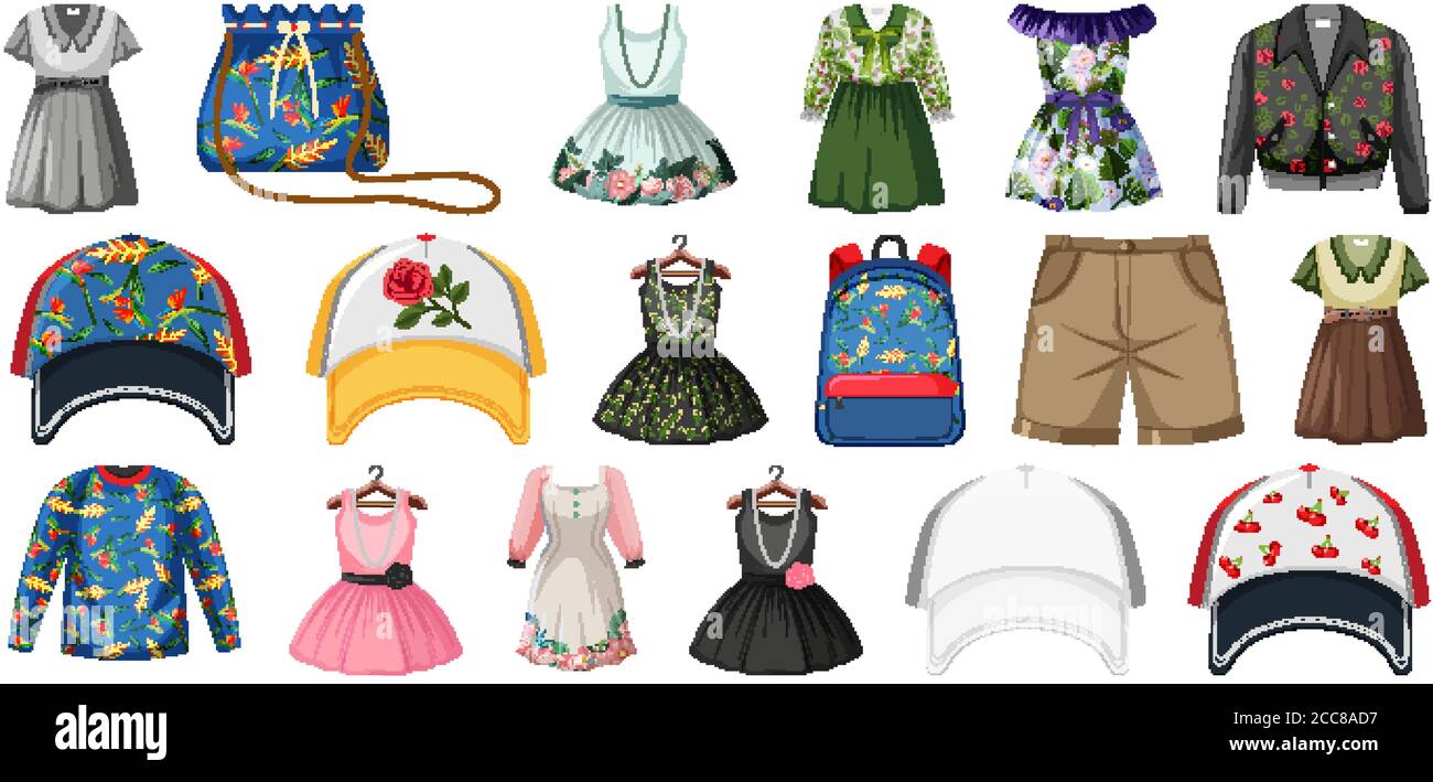 Set of fashion outfits illustration Stock Vector Image & Art - Alamy