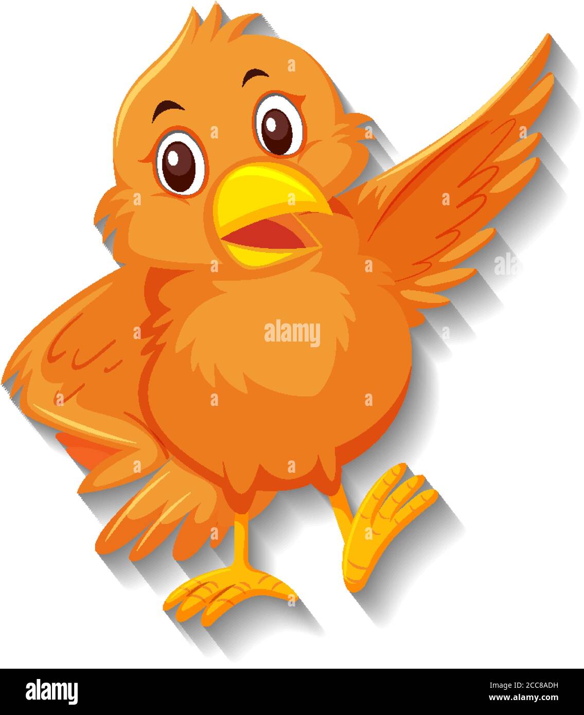 Cute orange bird cartoon character illustration Stock Vector Image ...