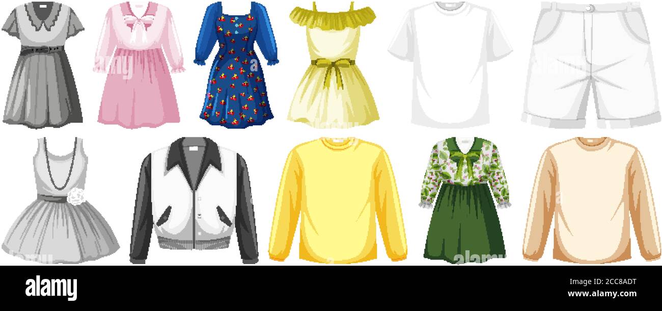 Set of clothes mock up illustration Stock Vector Image & Art - Alamy