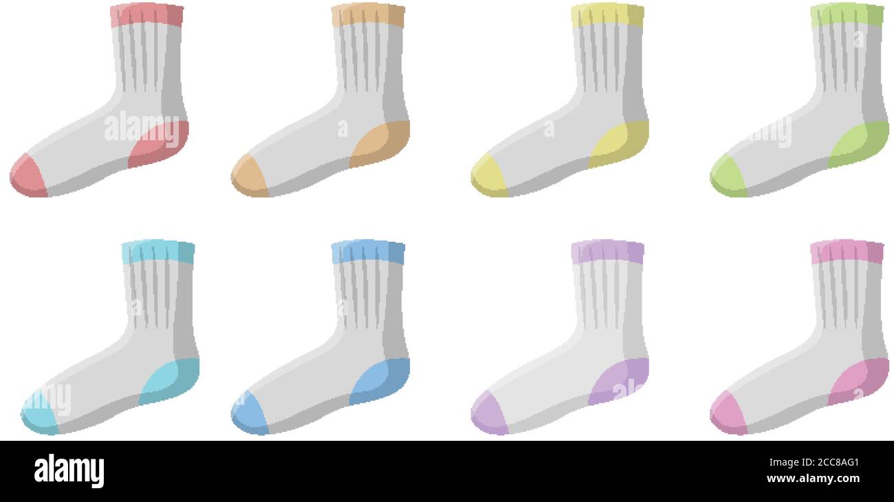 Set of different socks illustration Stock Vector Image & Art - Alamy