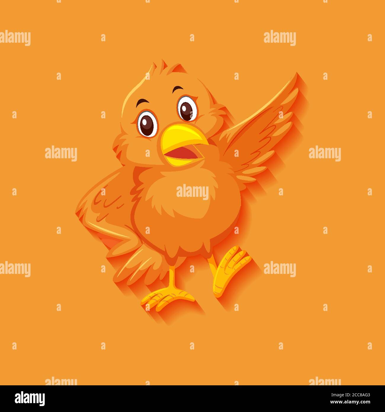 Cute orange bird cartoon character illustration Stock Vector Image ...