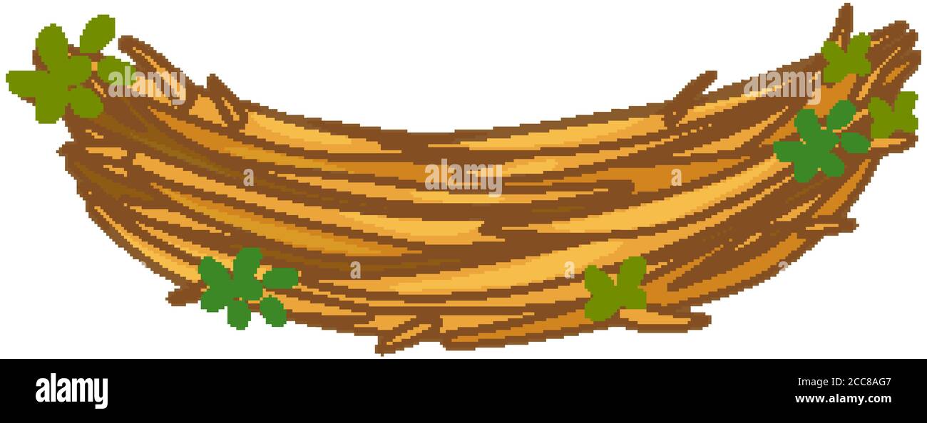 Isolated empty bird nest on white background illustration Stock Vector ...