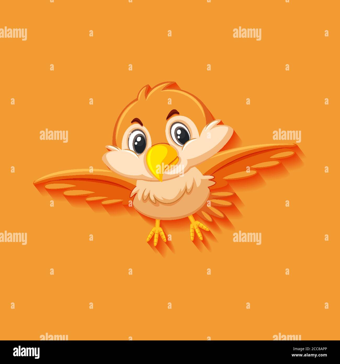 Cute orange bird cartoon character illustration Stock Vector Image ...