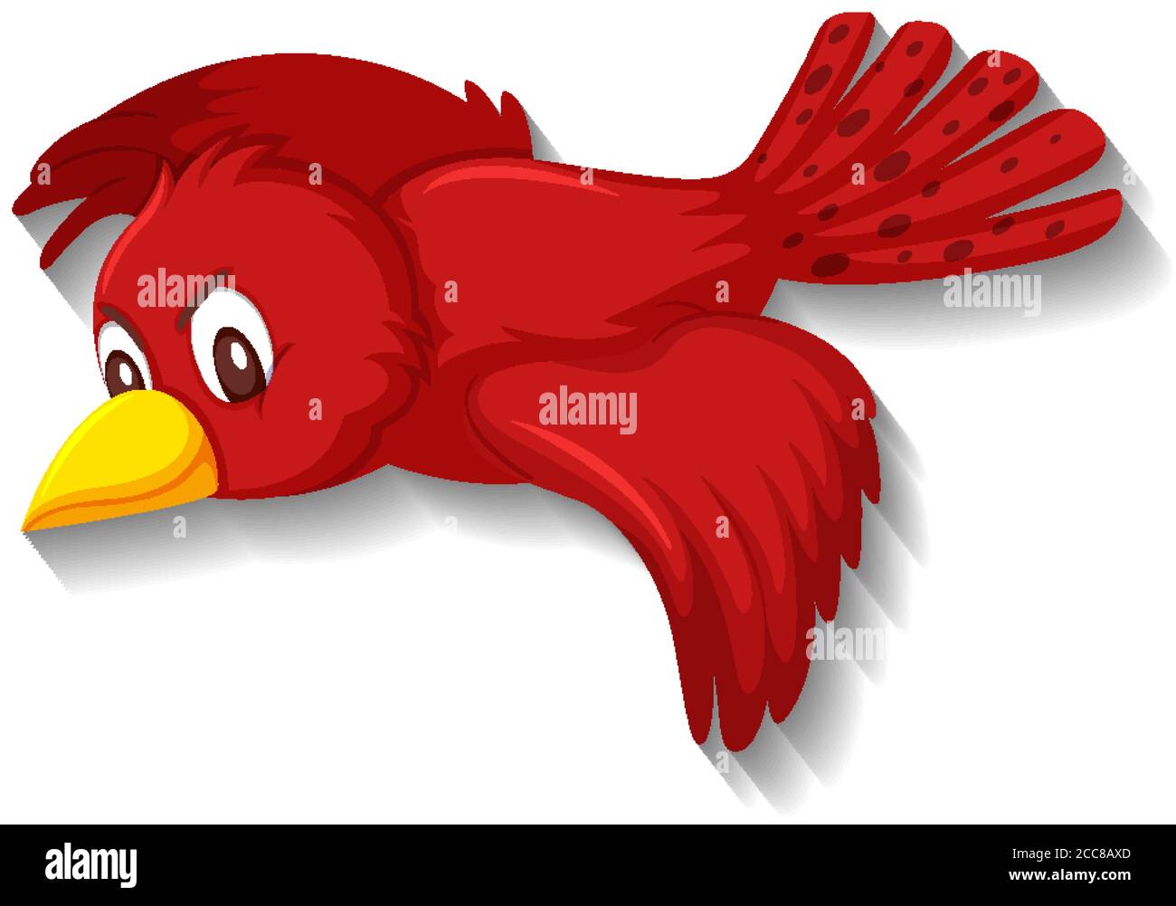 Cute red bird cartoon character illustration Stock Vector Image & Art ...