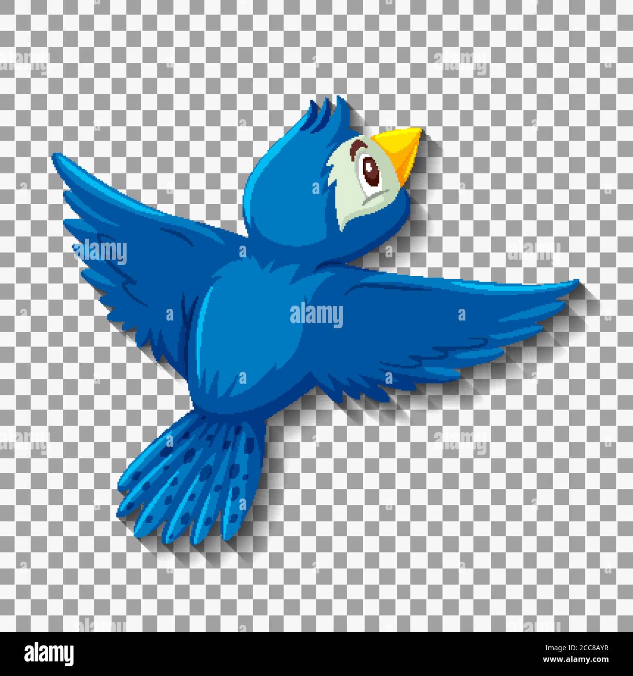 Cute blue bird cartoon character illustration Stock Vector Image & Art ...