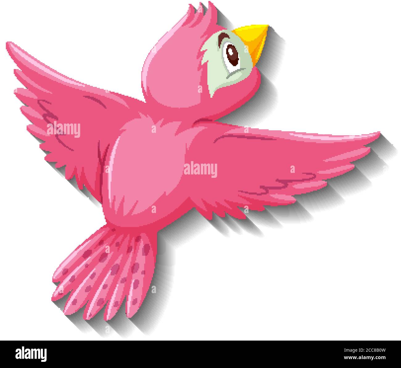 Cute pink bird cartoon character illustration Stock Vector Image & Art ...