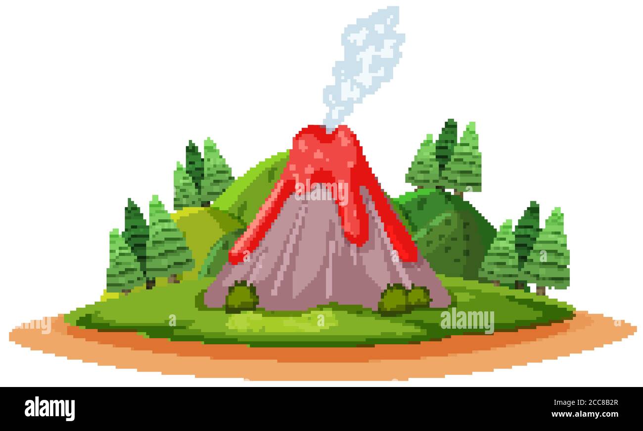 Erupting flame smoke heat nature Stock Vector Images - Alamy