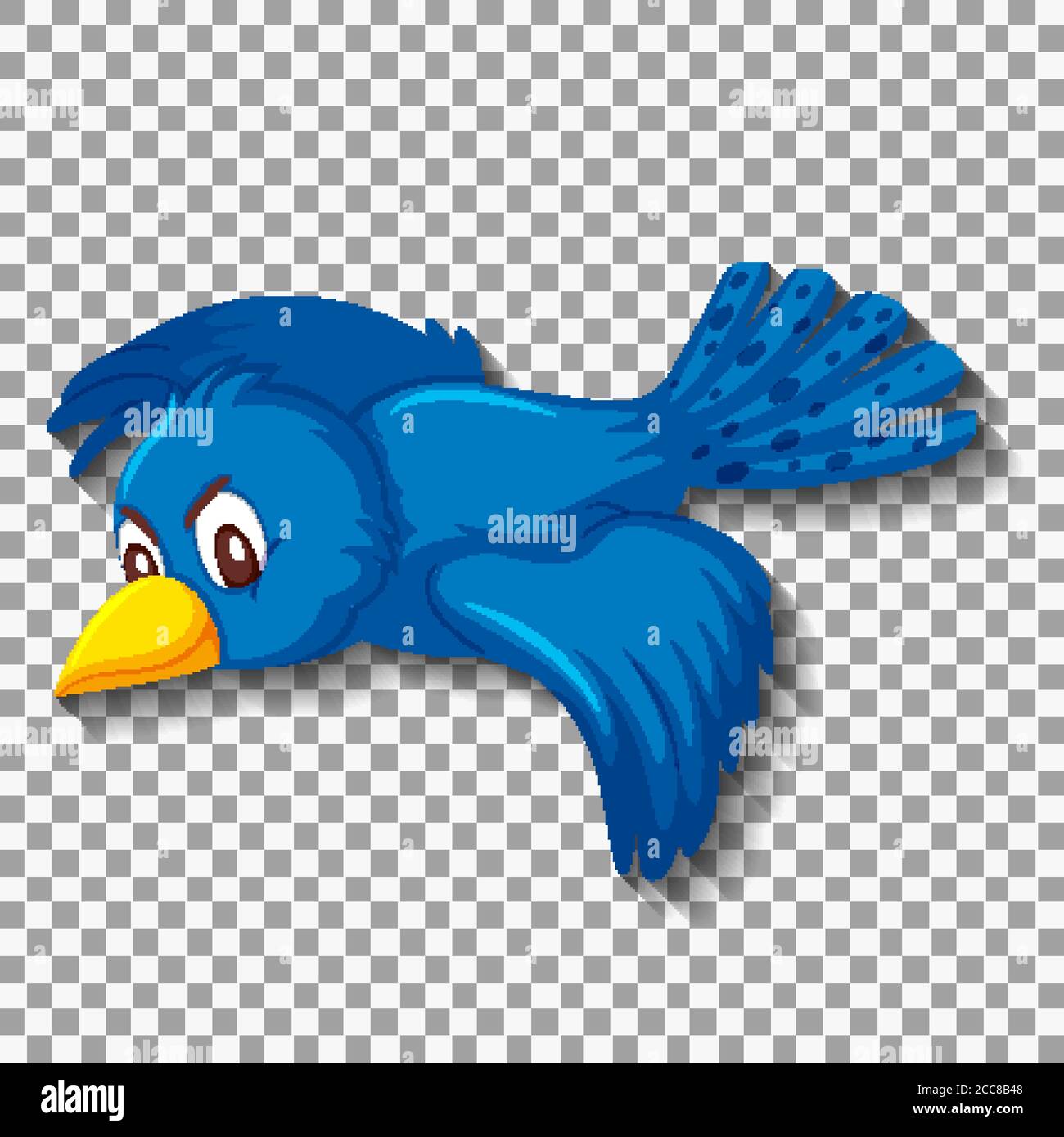 Cute blue bird cartoon character illustration Stock Vector Image & Art ...