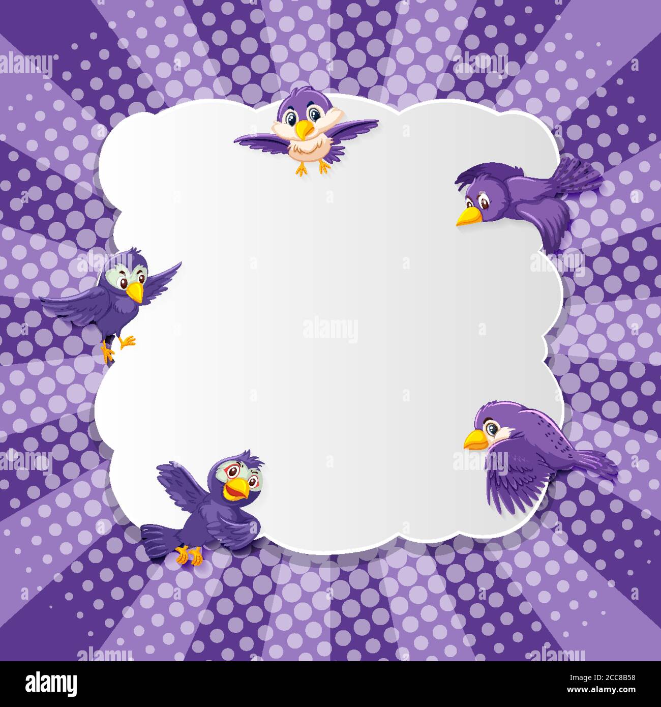 Bird fancy banner comic cartoon style illustration Stock Vector Image ...