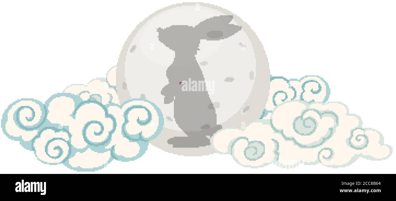 Rabbit on Chinese moon illustration Stock Vector Image & Art - Alamy