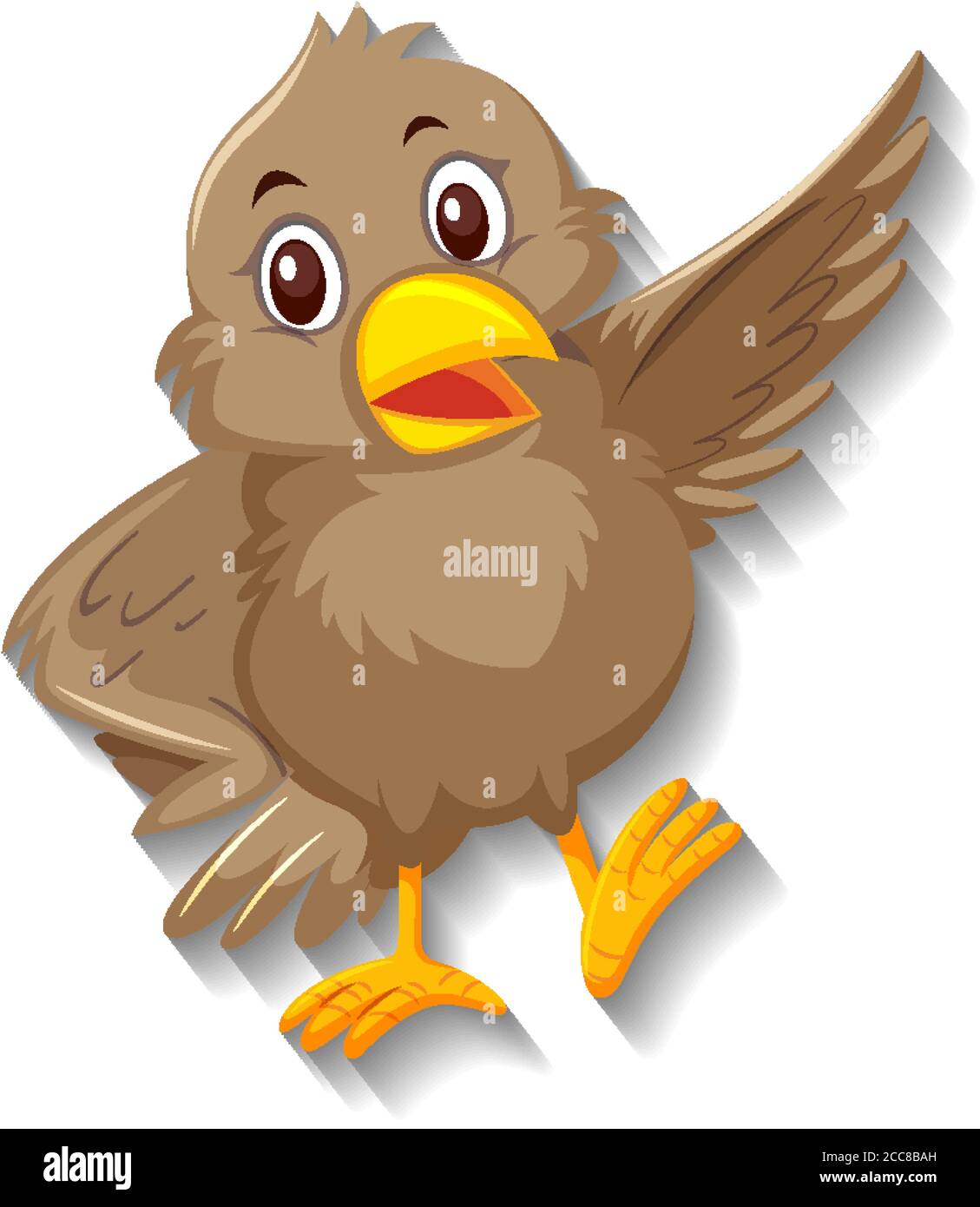 Cute sparrow bird cartoon character illustration Stock Vector Image ...