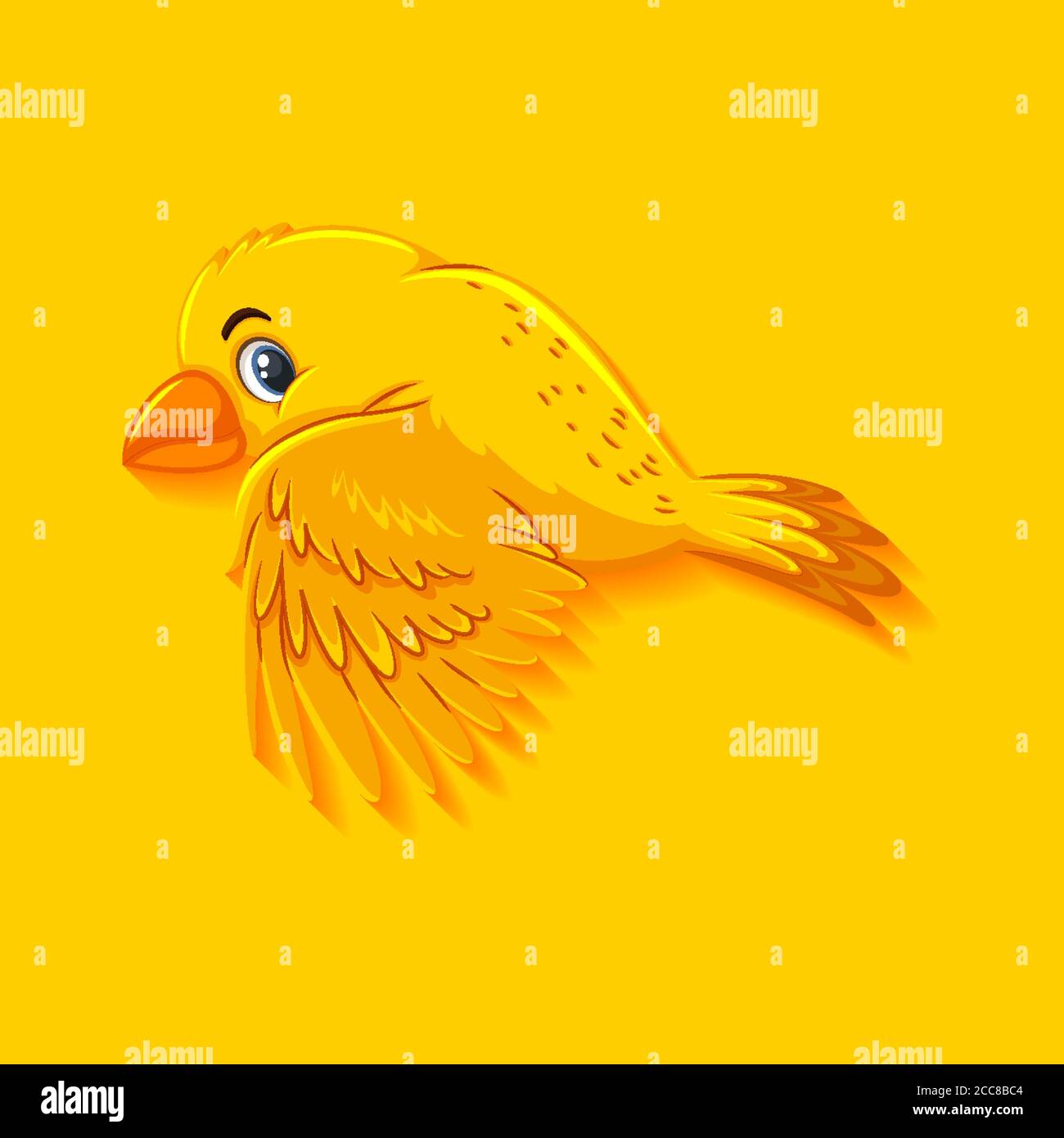 Cute yellow bird cartoon character illustration Stock Vector Image ...
