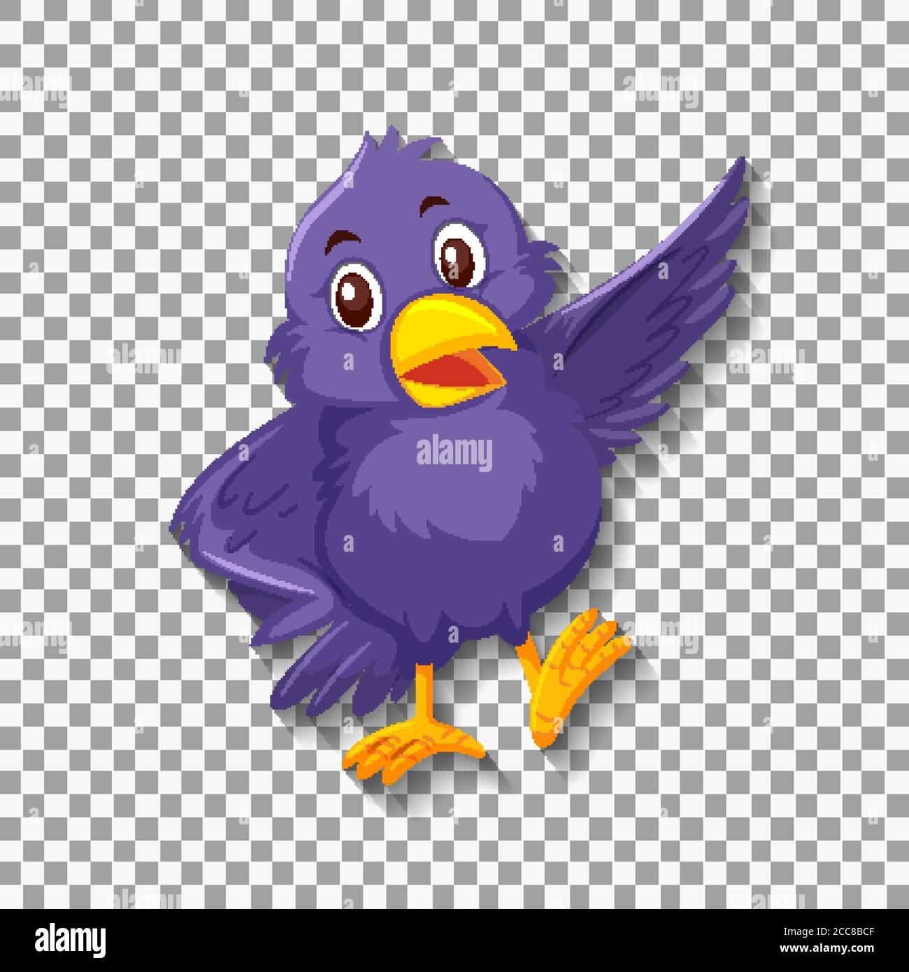 Cute purple bird cartoon character illustration Stock Vector Image ...
