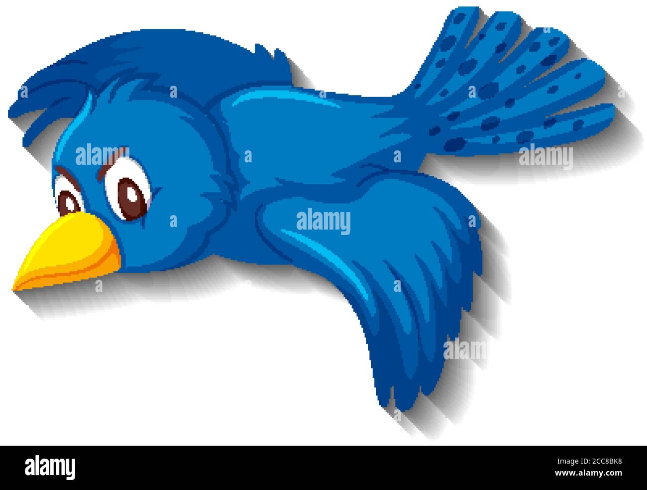 Cute blue bird cartoon character illustration Stock Vector Image & Art ...