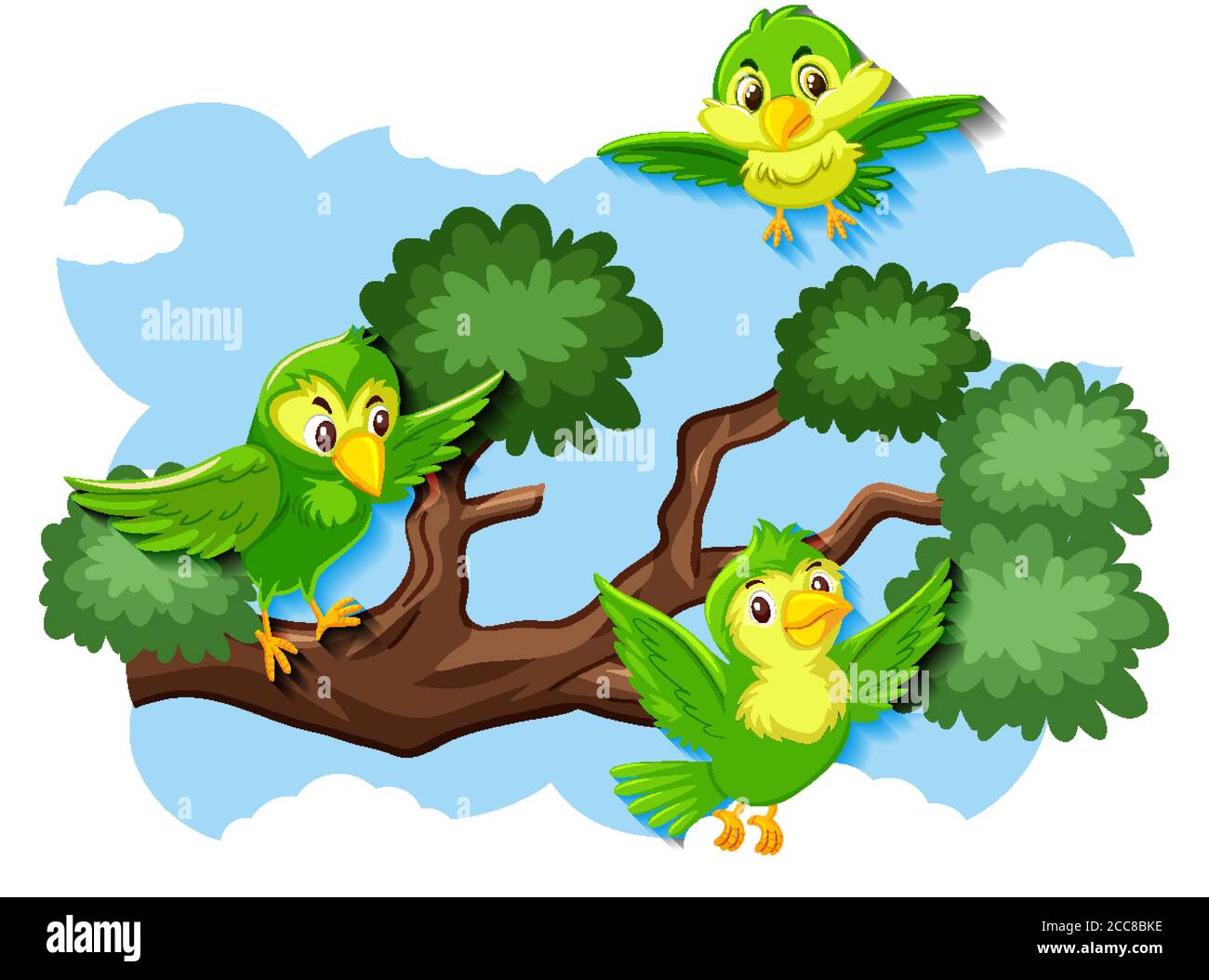 Happy bird flying in nature illustration Stock Vector Image & Art - Alamy