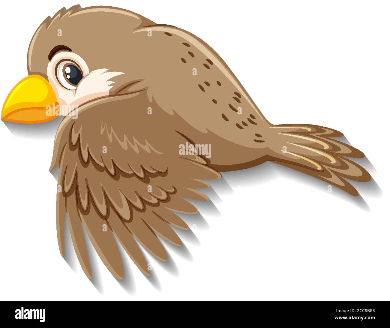 Cute sparrow bird cartoon character illustration Stock Vector Image ...