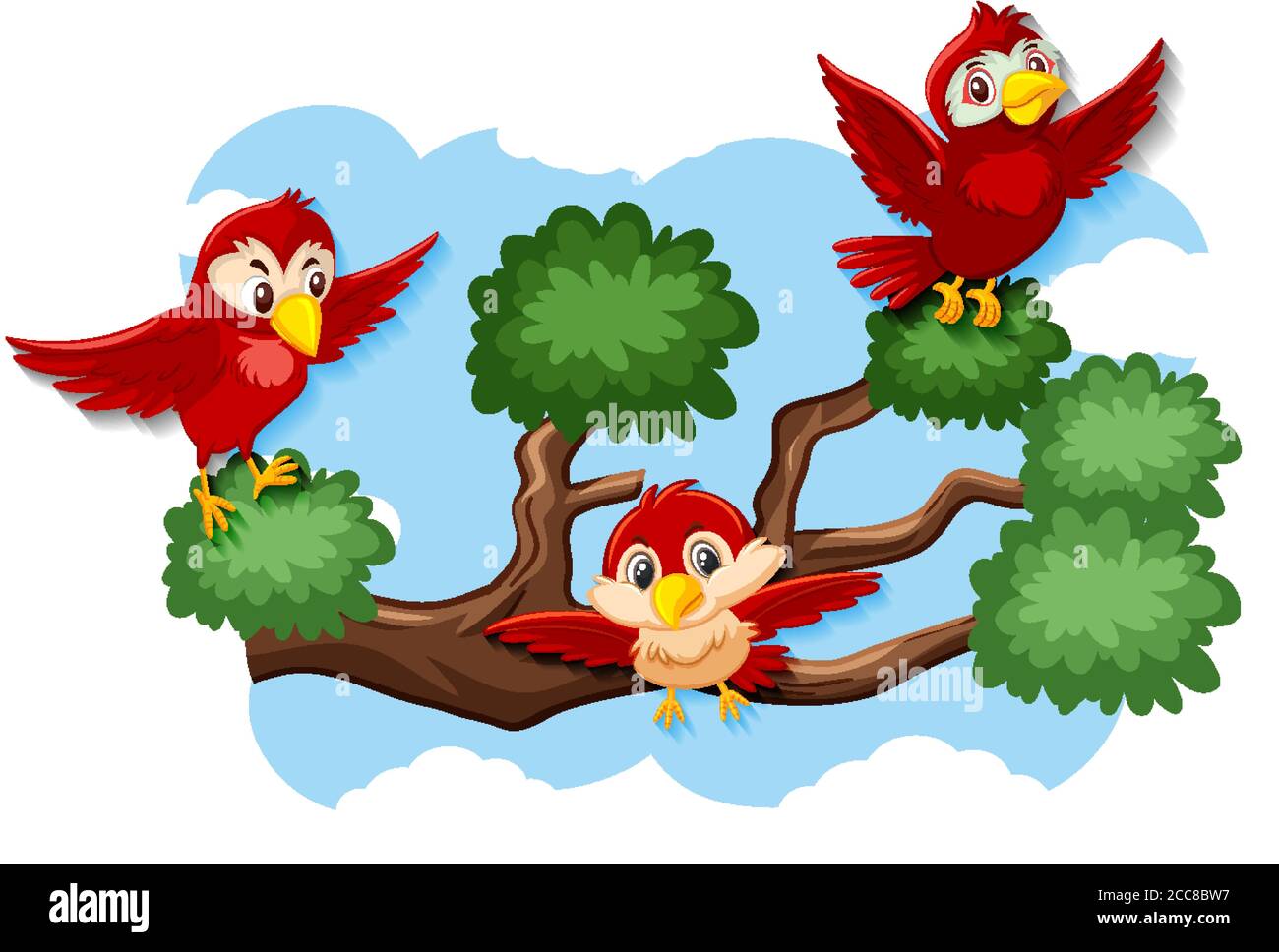 Happy bird flying in nature illustration Stock Vector Image & Art - Alamy