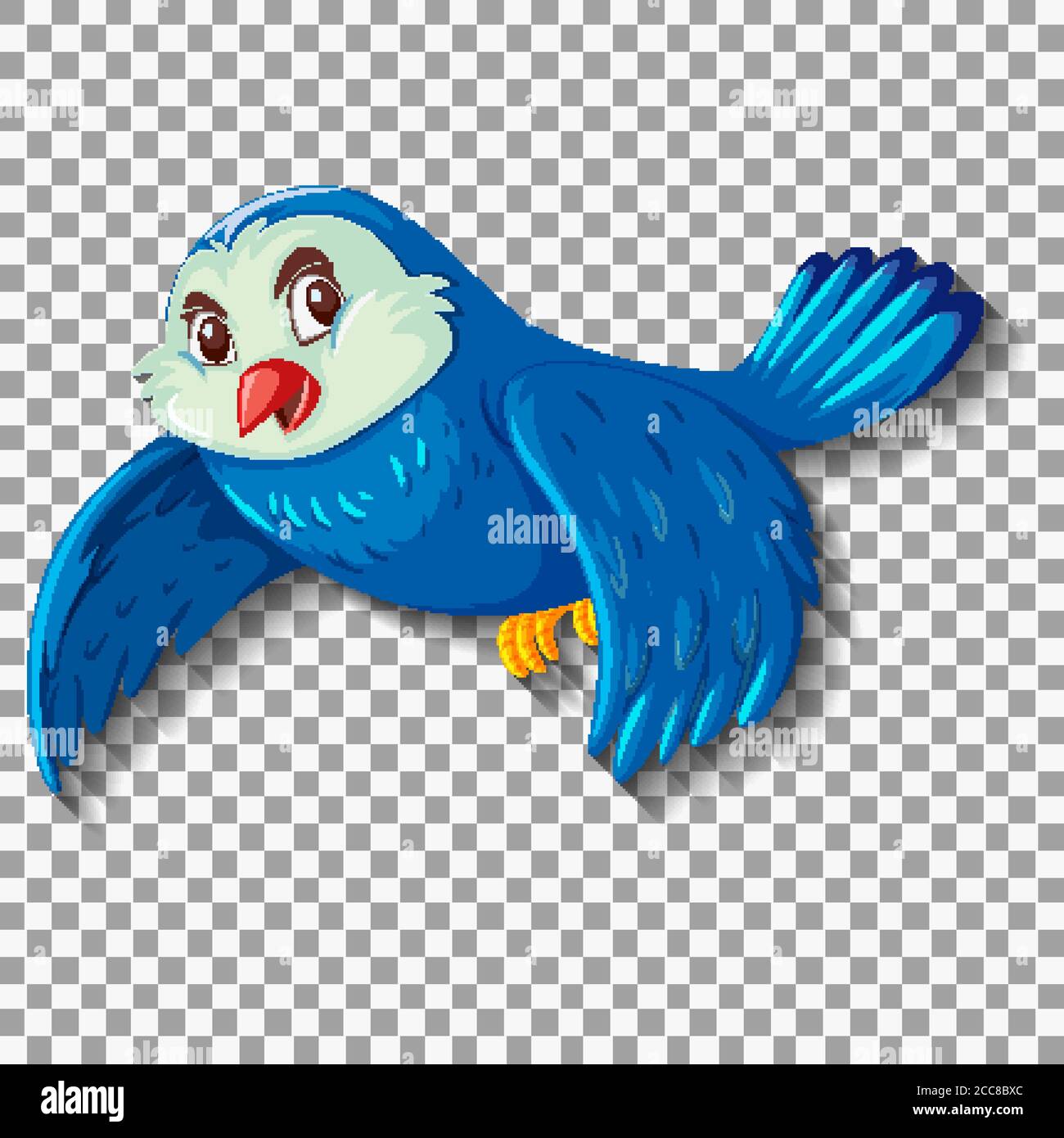 Cute blue bird cartoon character illustration Stock Vector Image & Art ...