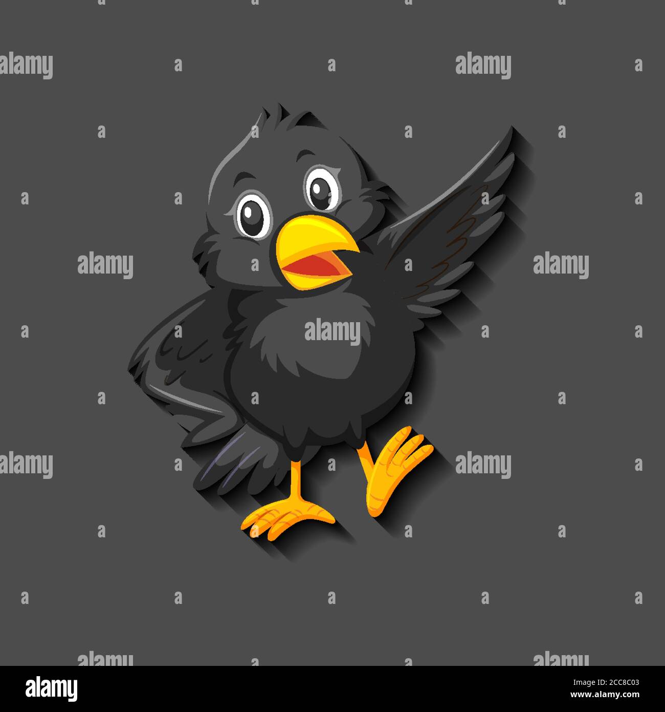 Black bird cartoon character illustration Stock Vector Image & Art - Alamy