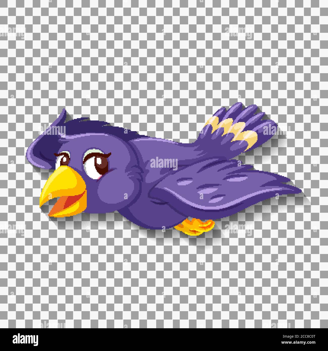 Cute purple bird cartoon character illustration Stock Vector Image ...