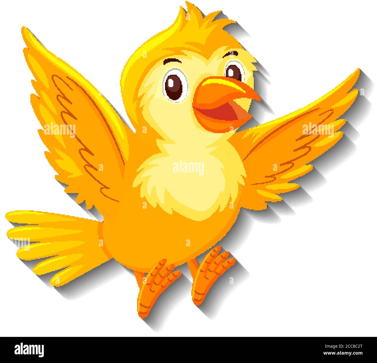 Cute yellow bird cartoon character illustration Stock Vector Image ...