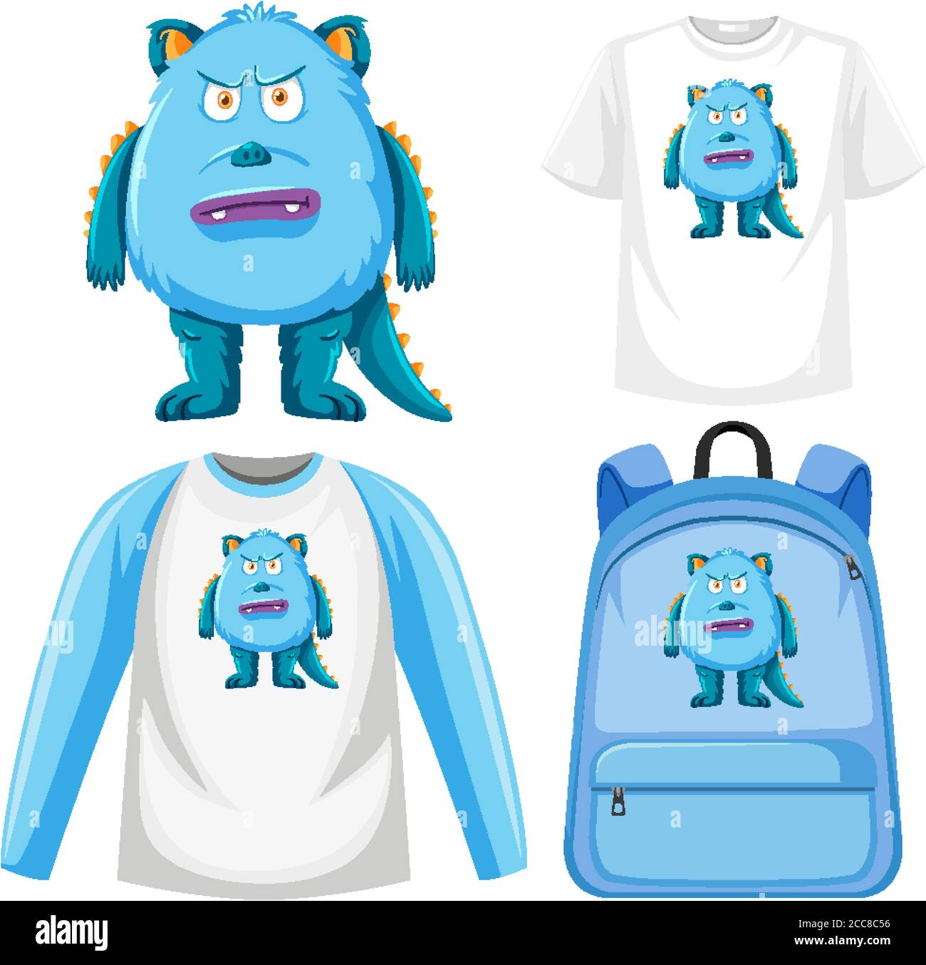 Set of clothe monster theme illustration Stock Vector Image & Art - Alamy