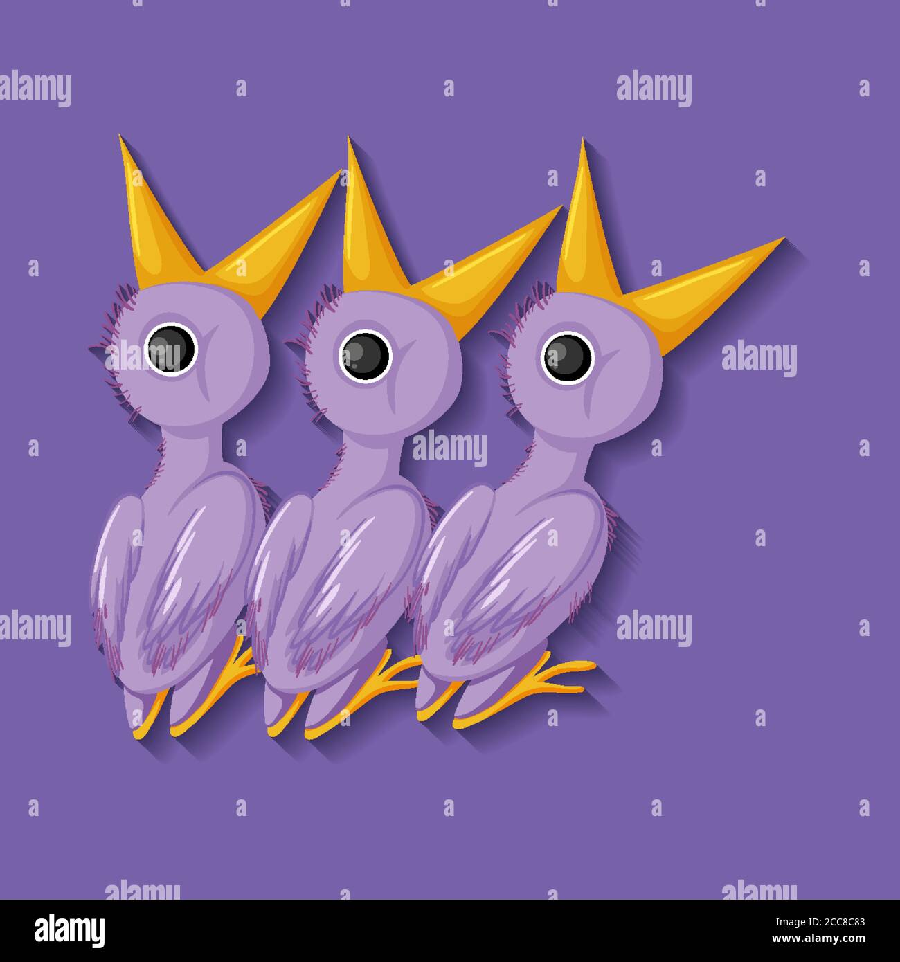 Purple chick cartoon character illustration Stock Vector Image & Art ...