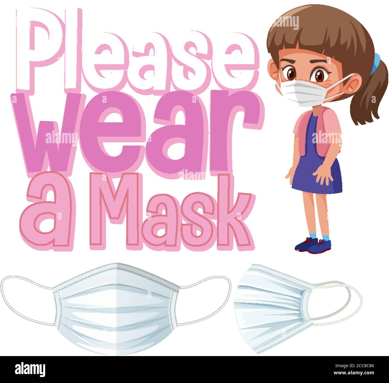 Please wear a mask sign template illustration Stock Vector Image & Art ...