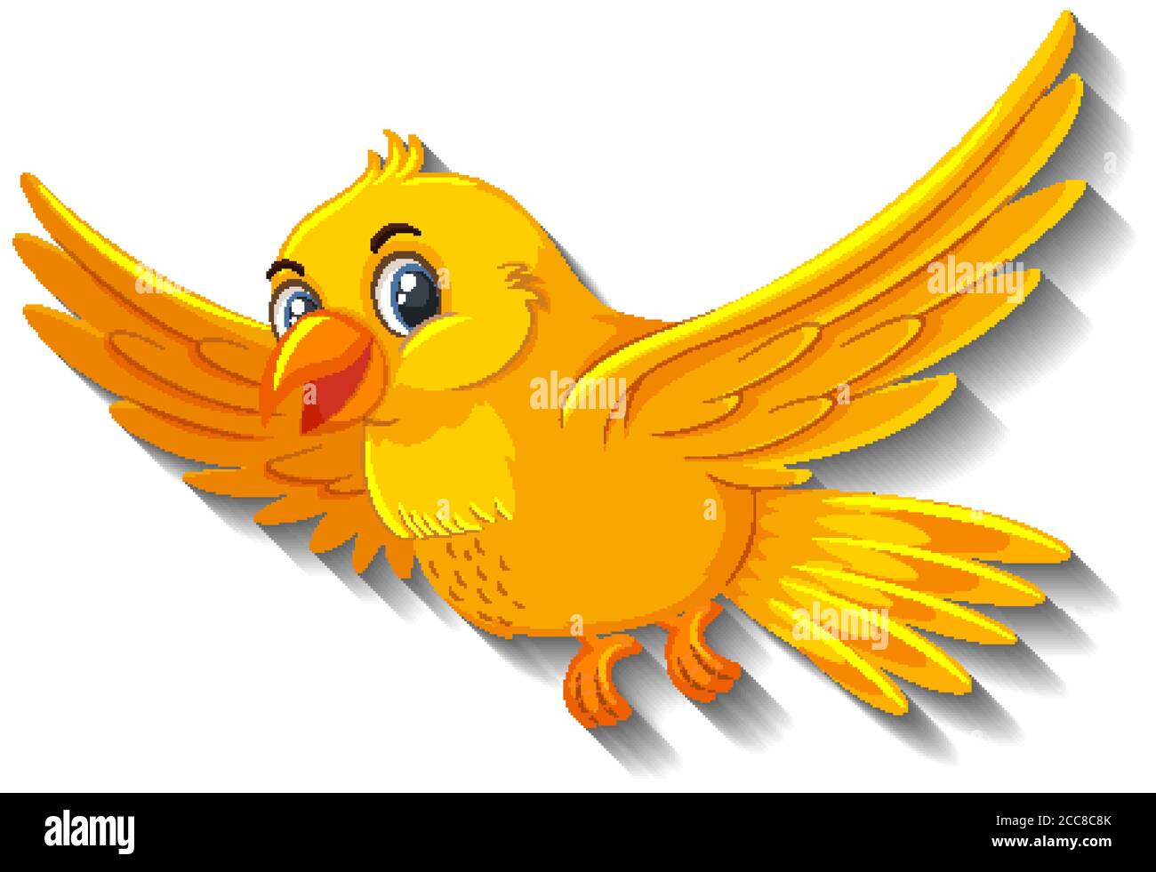 Cute yellow bird cartoon character illustration Stock Vector Image ...