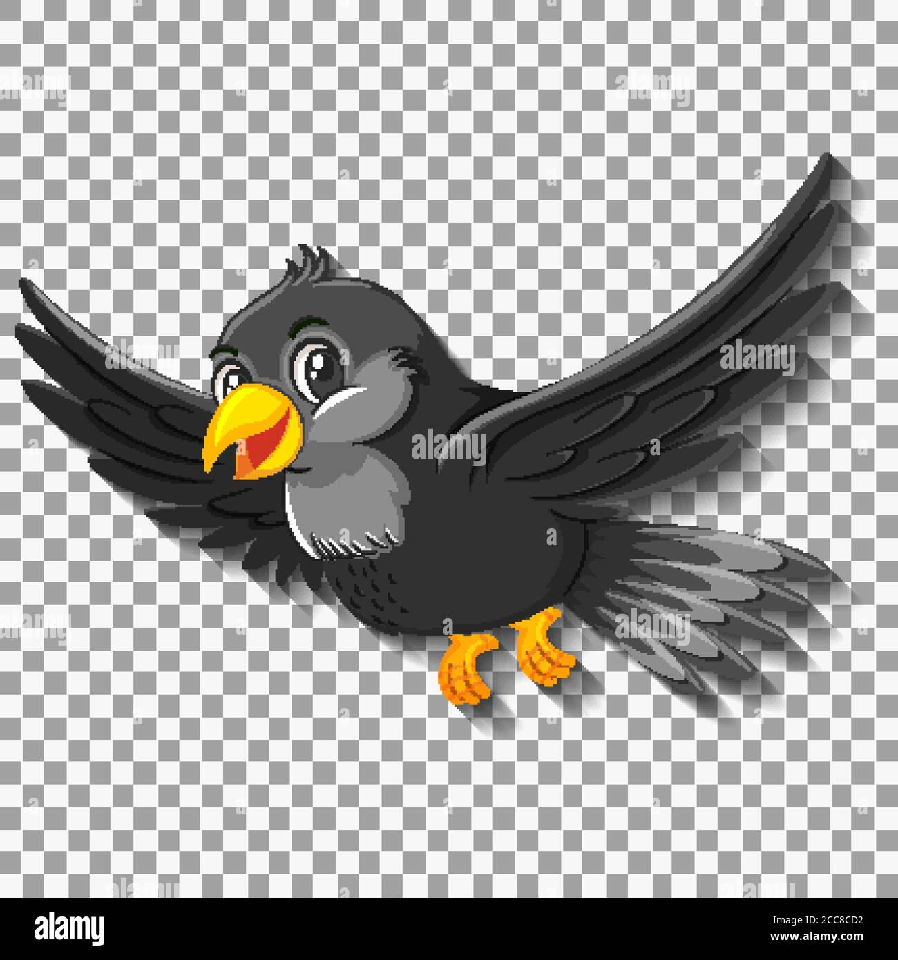 Black bird cartoon character illustration Stock Vector Image & Art - Alamy