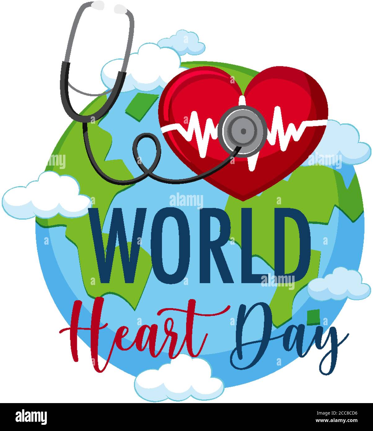Isolated World Heart Day logo illustration Stock Vector Image & Art - Alamy