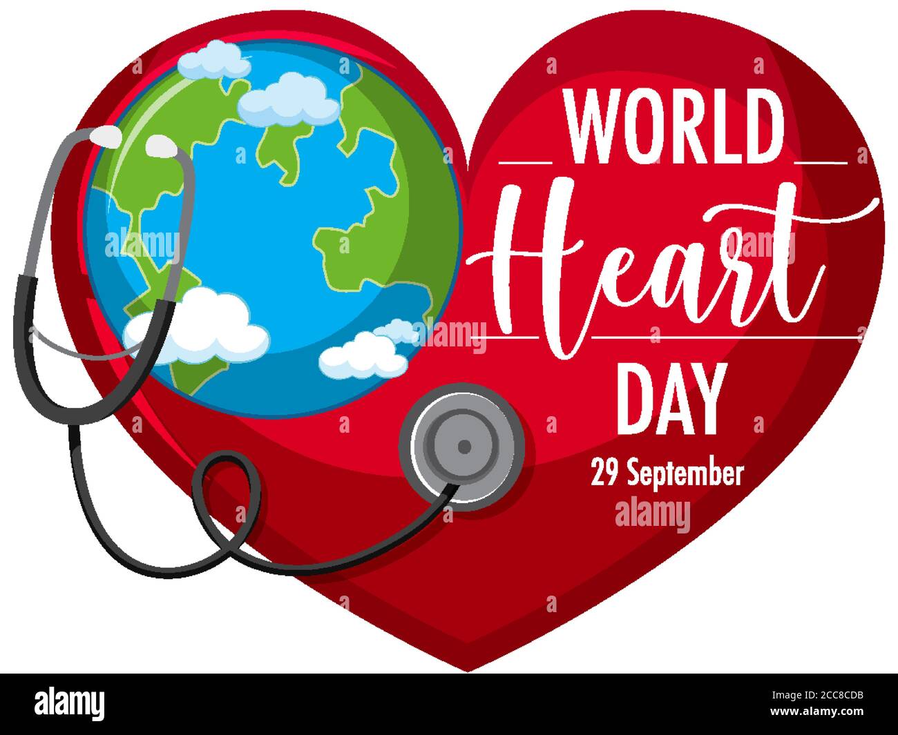 Isolated World Heart Day logo illustration Stock Vector Image & Art - Alamy