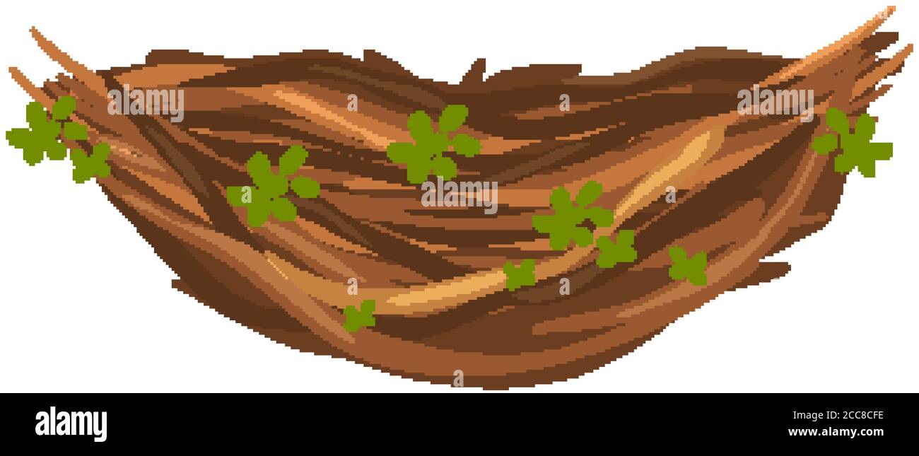 Isolated empty bird nest on white background illustration Stock Vector ...