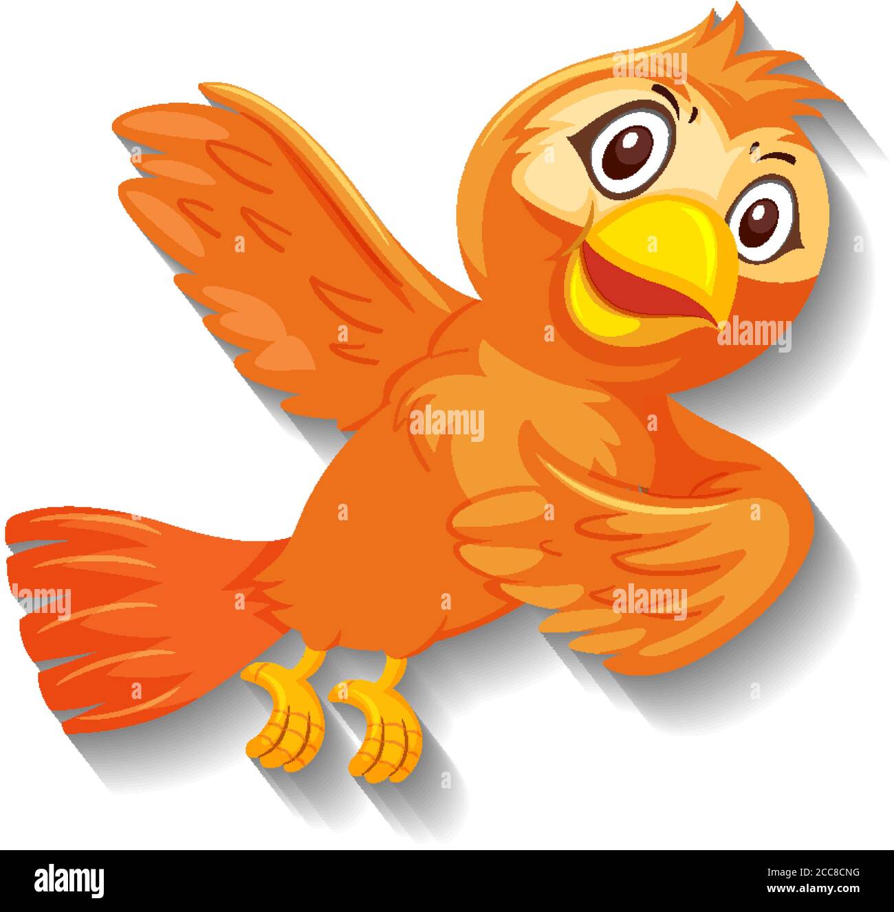 Cute orange bird cartoon character illustration Stock Vector Image ...
