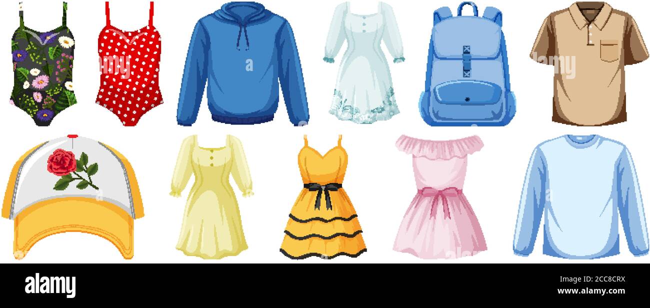 Set of costume objects illustration Stock Vector Image & Art - Alamy