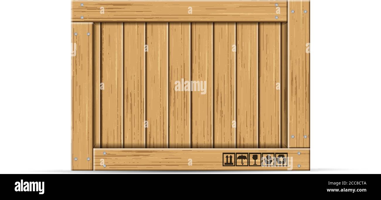 Wooden box on a white background. Vector illustration Stock Vector ...