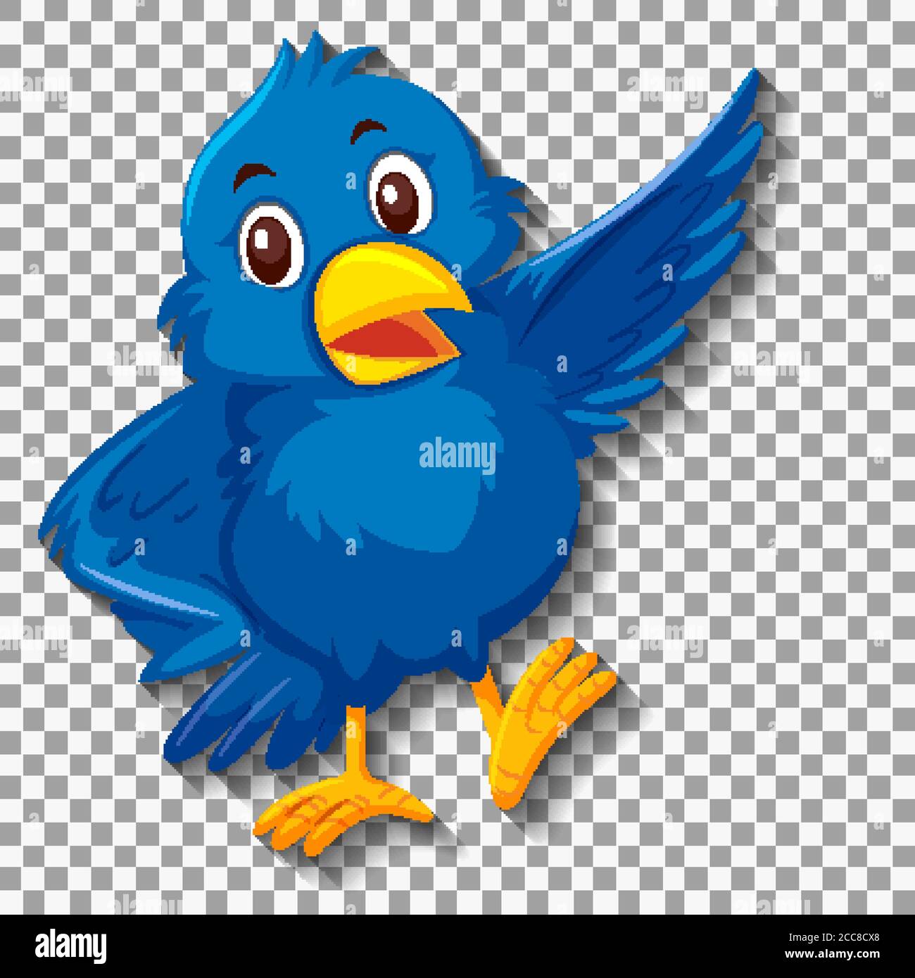 Cute blue bird cartoon character illustration Stock Vector Image & Art ...