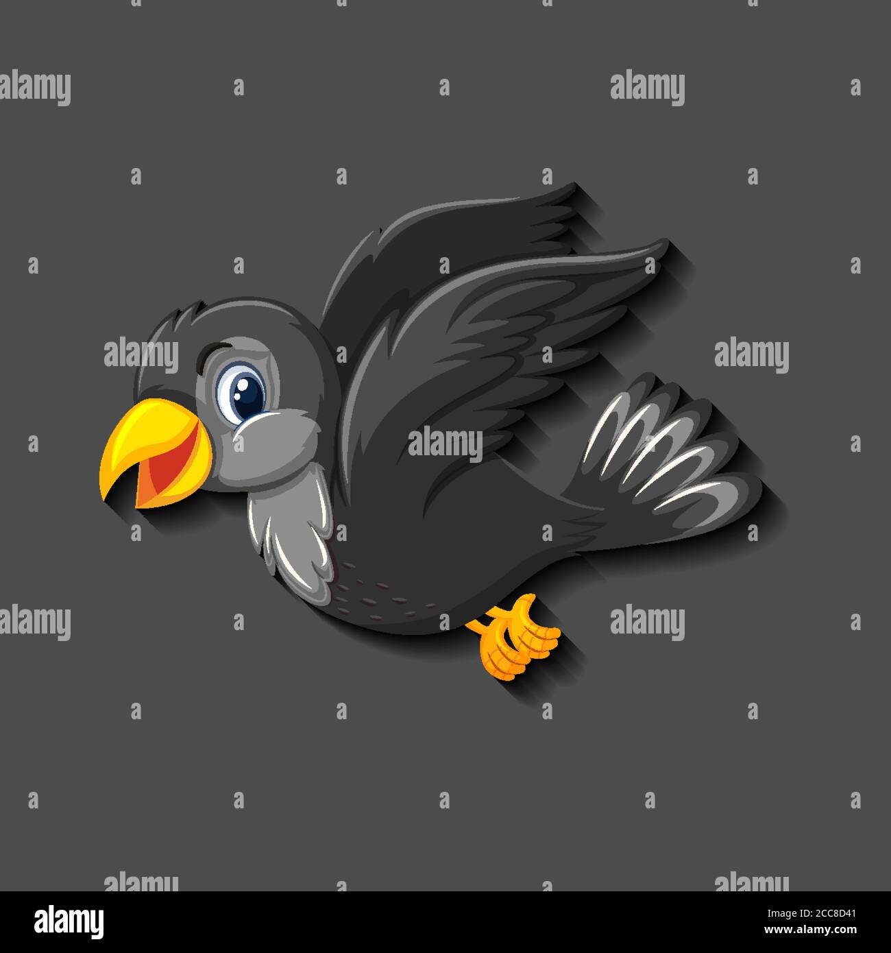 Black bird cartoon character illustration Stock Vector Image & Art - Alamy