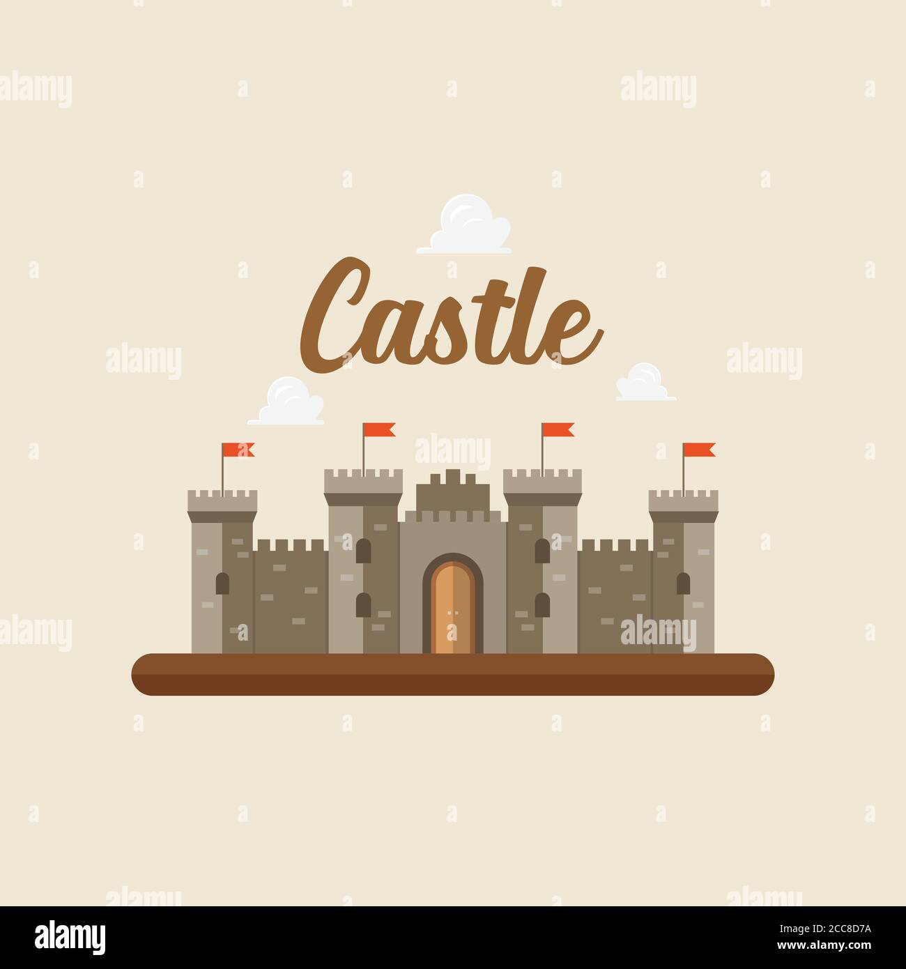 Castle in flat style design. Vector illustration Stock Vector Image ...