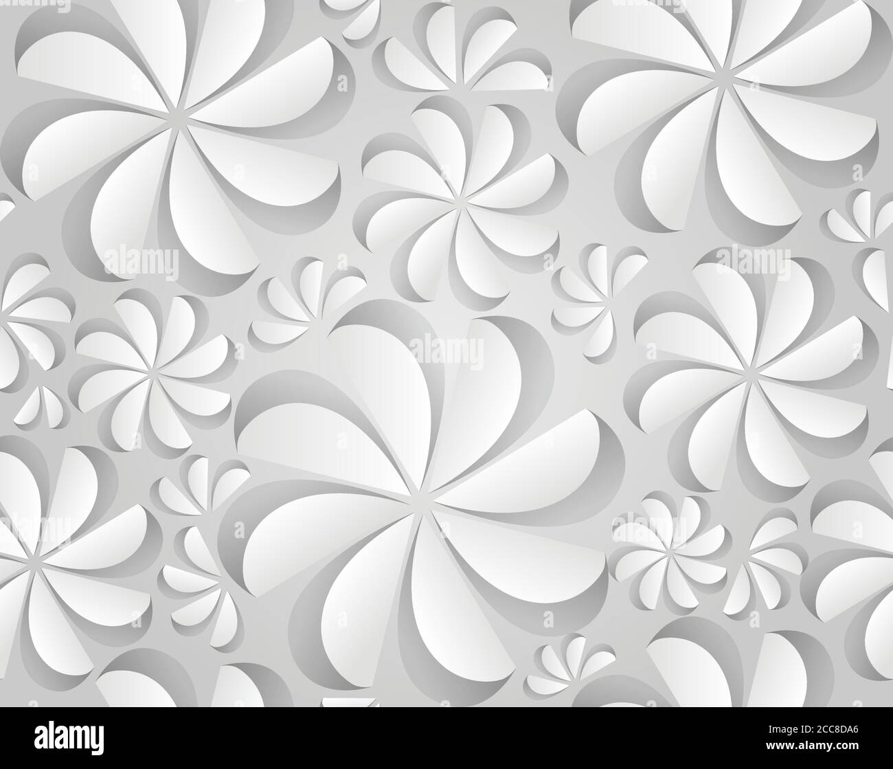 Seamless texture with paper flowers. Trendy wallpaper. Vector pattern ...