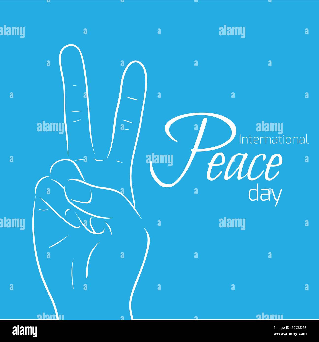 National Day of Peace. Outline peace gesture . Vector illustration for ...
