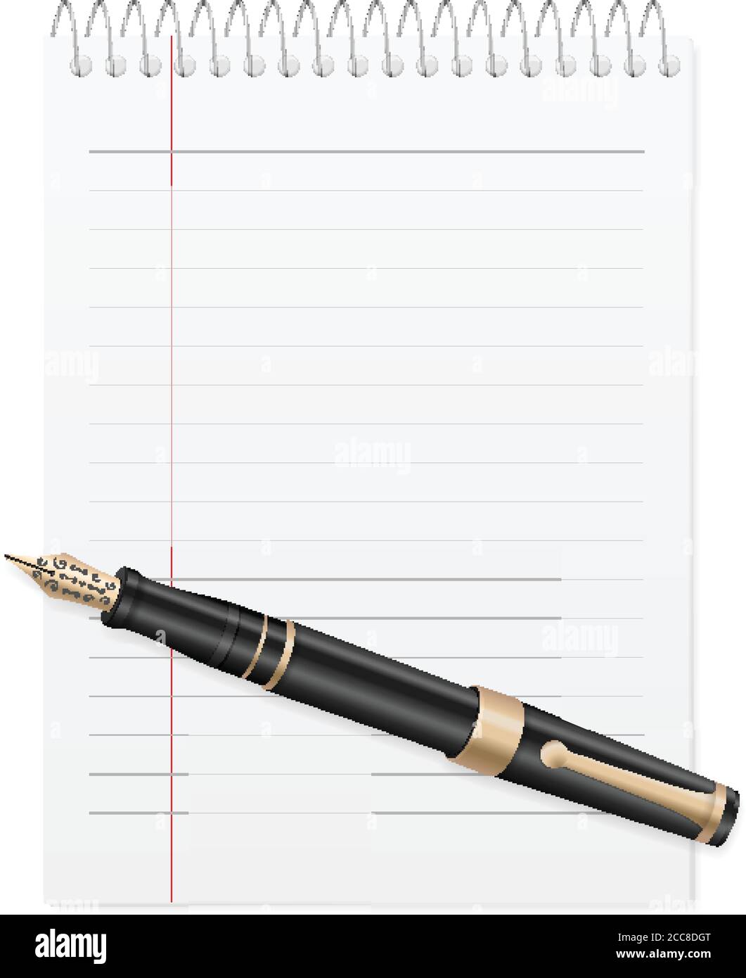 Pen and notebook on a white background. Vector illustration Stock ...