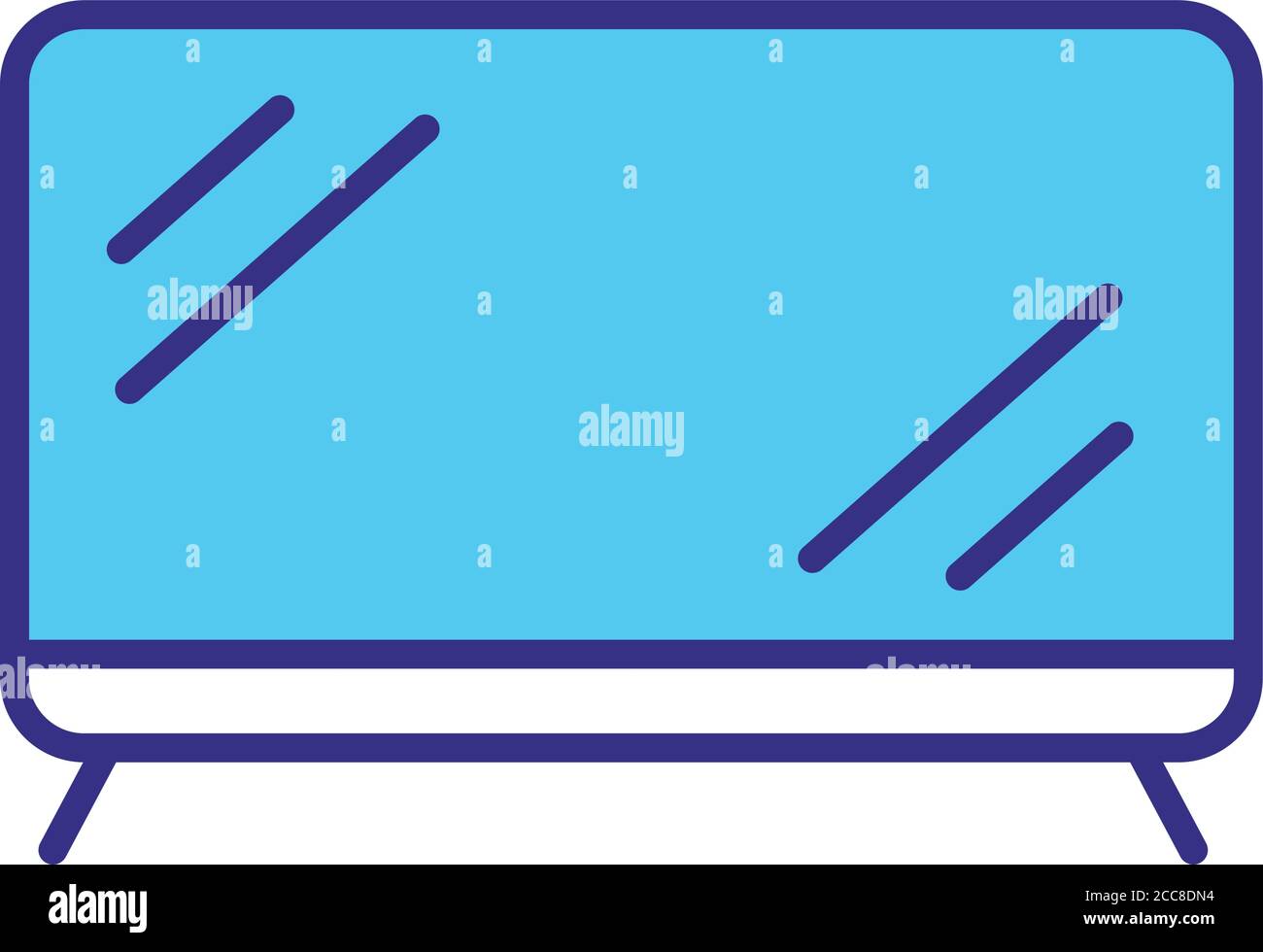 led tv line and fill style icon vector illustration design Stock Vector ...