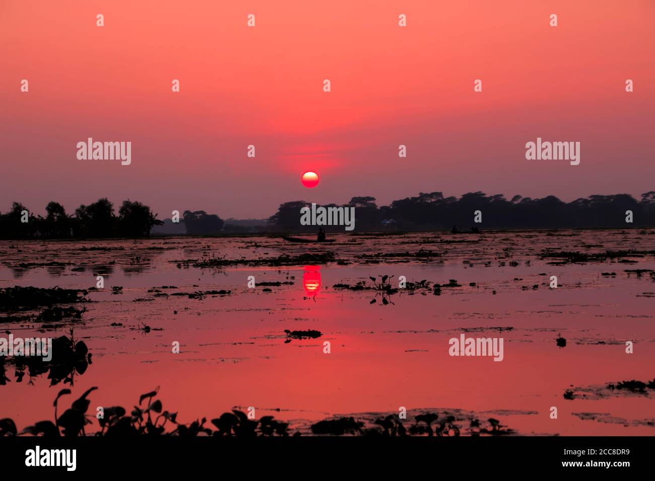 landscape river twilight sunset evening Stock Photo - Alamy