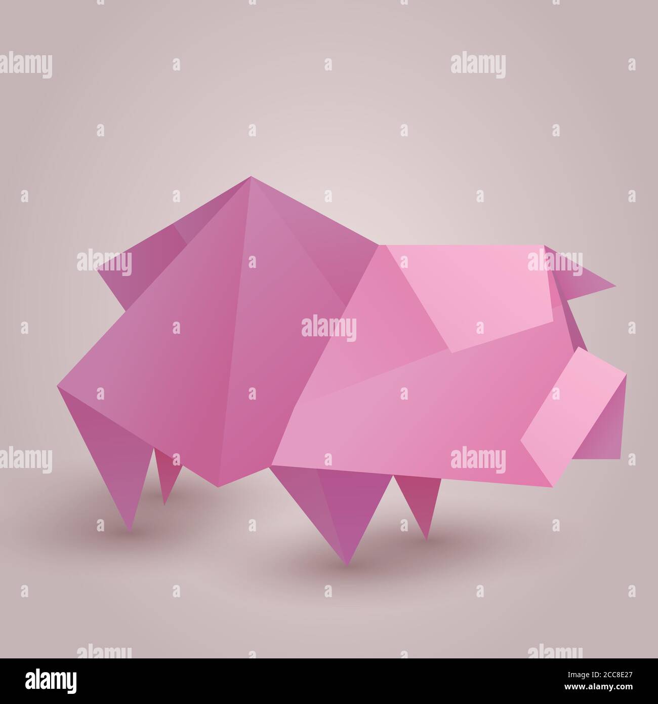 Illustration of a paper origami pig. Paper Zoo. Vector element for your ...