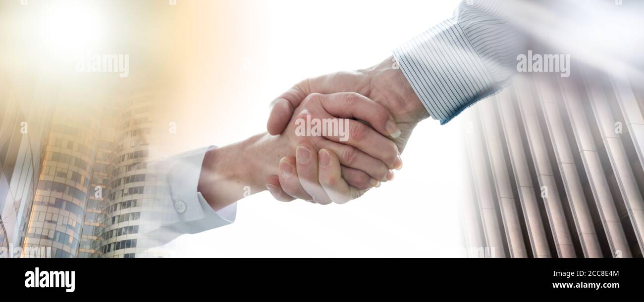 Business handshake, isolated on white; multiple exposure Stock Photo ...