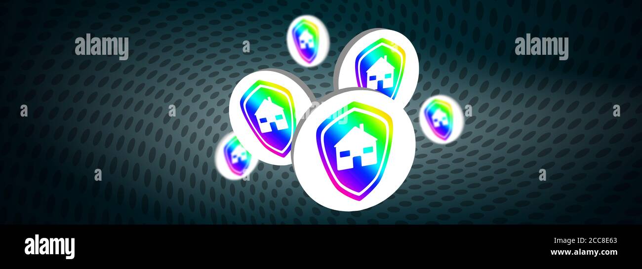 Illustration of a house protection concept Stock Photo - Alamy