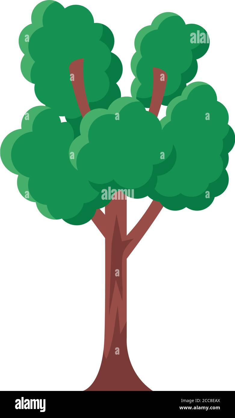 branched tree flat style icon vector illustration design Stock Vector ...